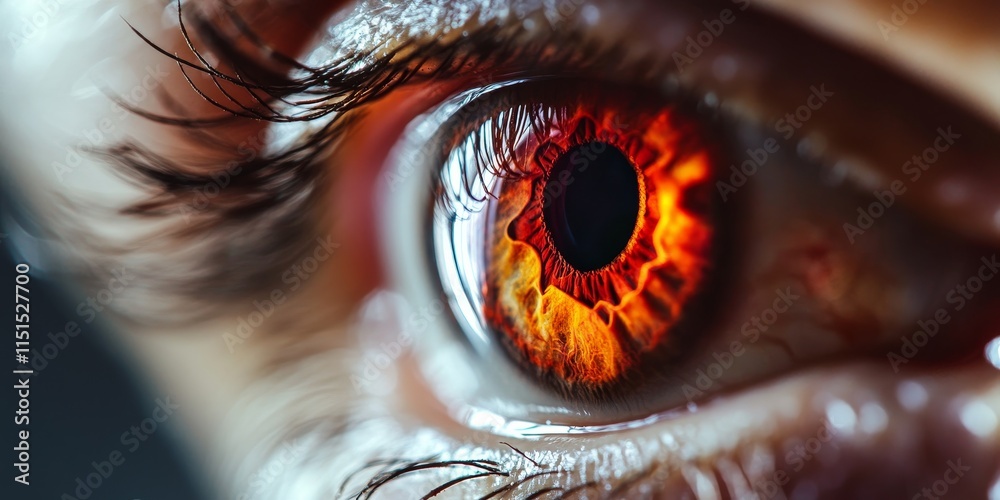 Close up of a red eye showcasing the before and after effects of ...