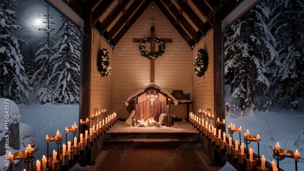 "Candlelight Service" is a Christmas Eve ceremony where people gather ...