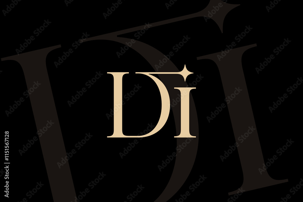 DI or ID letter logo icon design. Classic style luxury initials ...