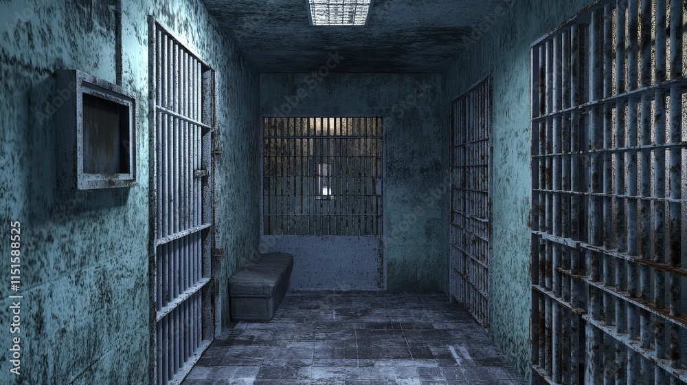 Photo Stock Prison cells showcase the unique design and structure of ...