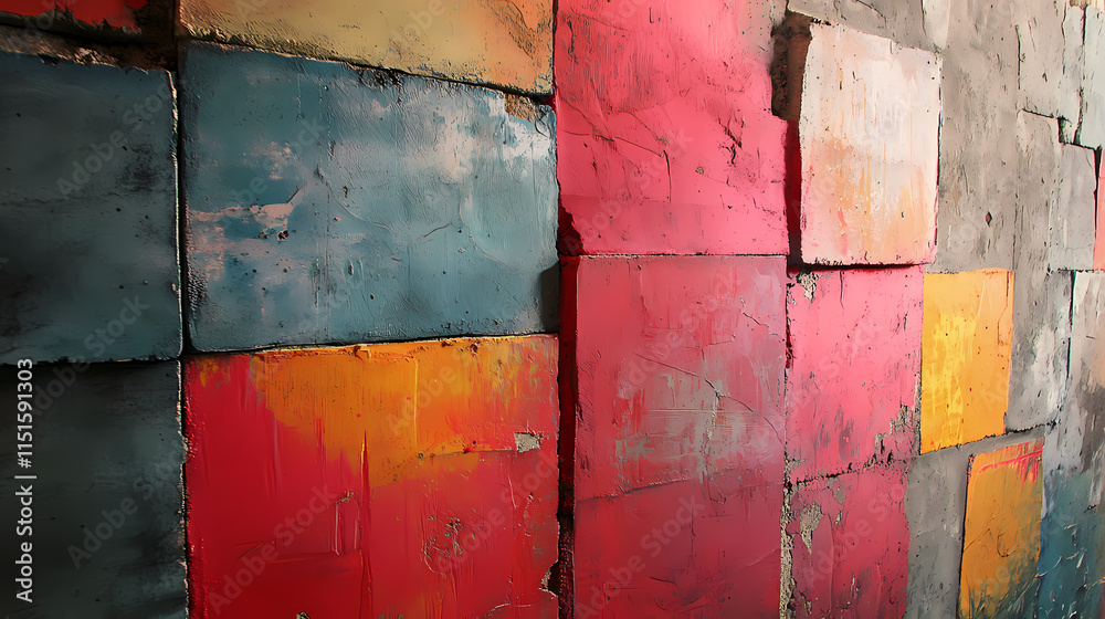 Vibrant colors and textures transform drab cinder block walls into ...