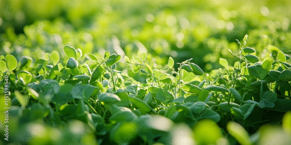 Field of peas showcasing agricultural practices that yield protein from ...