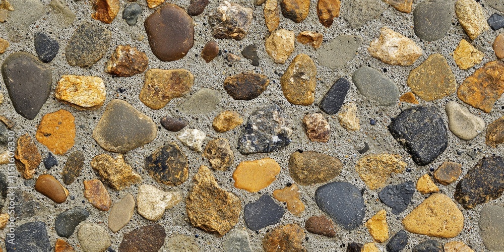 Exposed aggregate concrete featuring small pebbles creates a unique ...