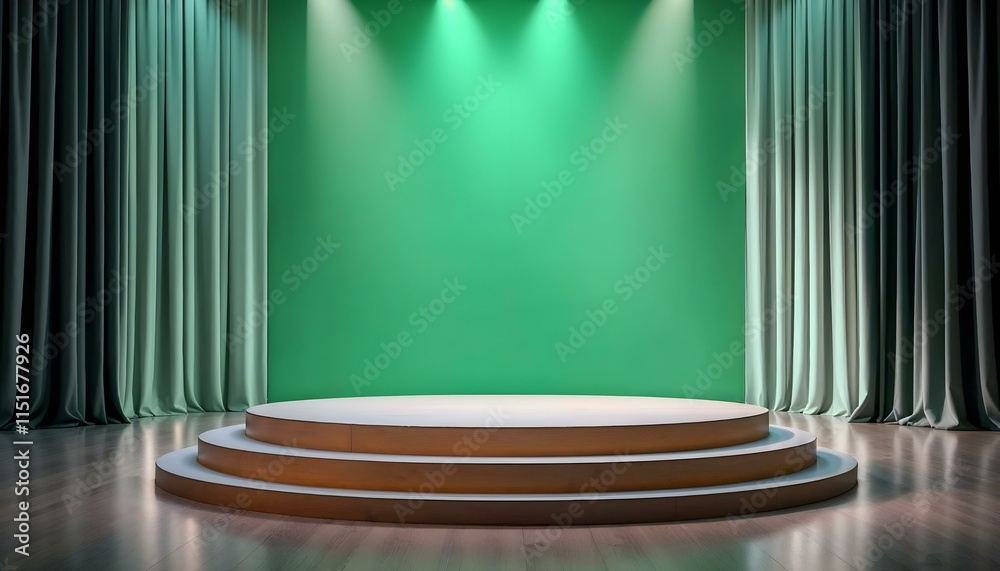 Simple stage design with an empty platform, perfect for mockups or ...