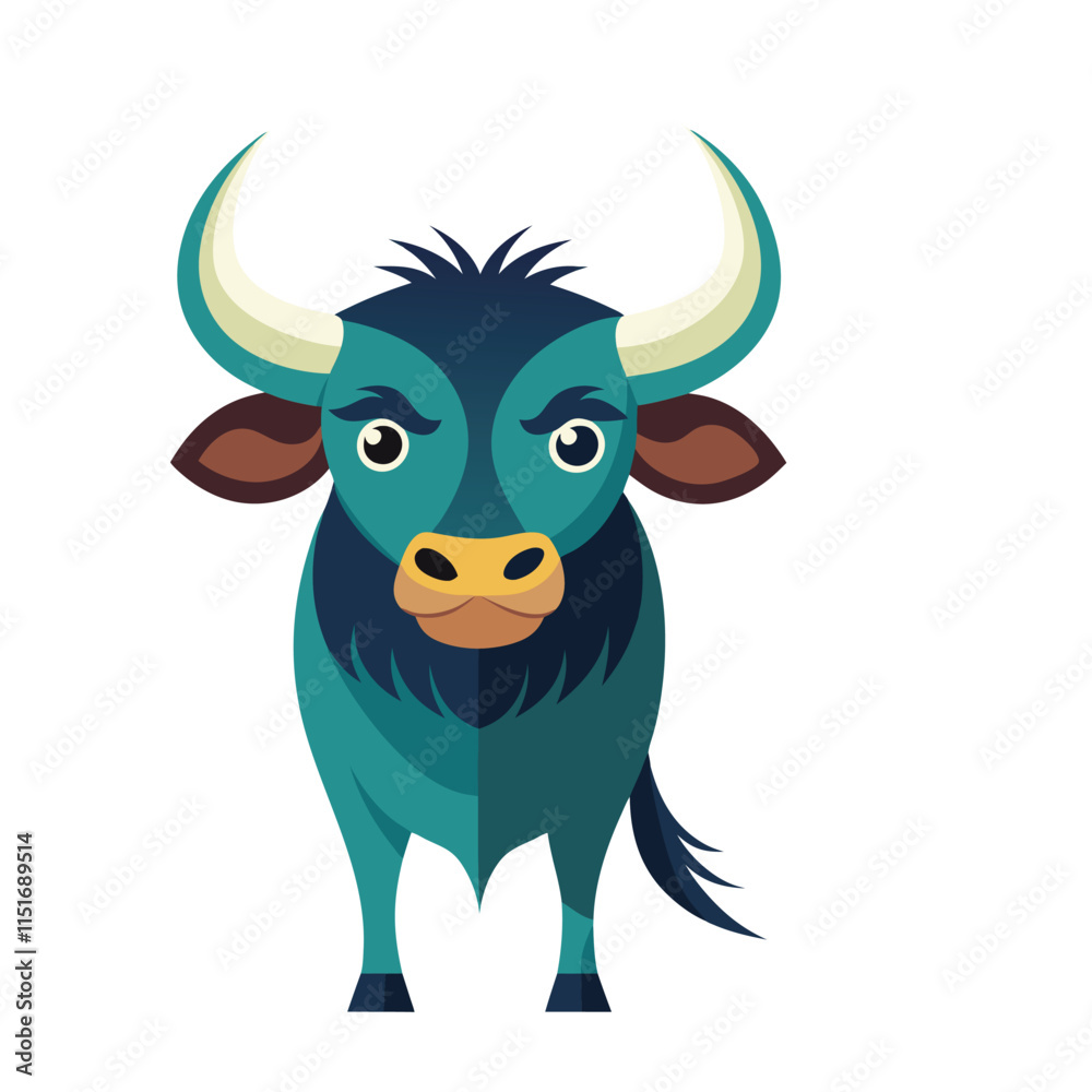 Ox Cartoon Colored Clipart Illustration Free Vector Stock Vector ...