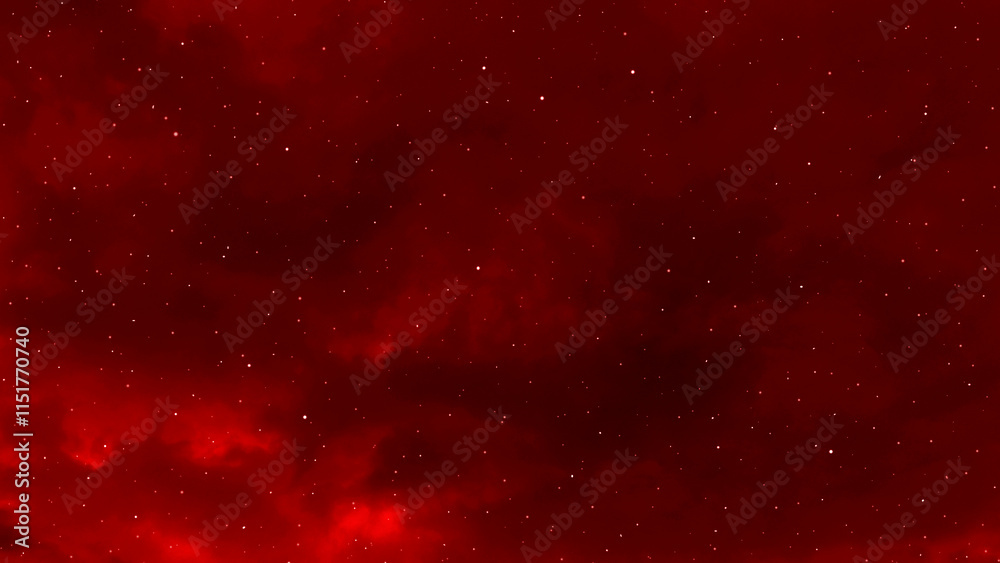 Starry night sky. Red galaxy space background Glowing stars. New Year ...