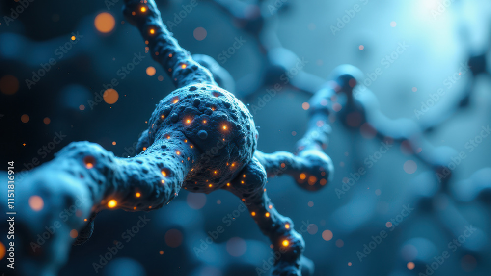 A microscopic image showing the molecular structure of semaglutide with ...