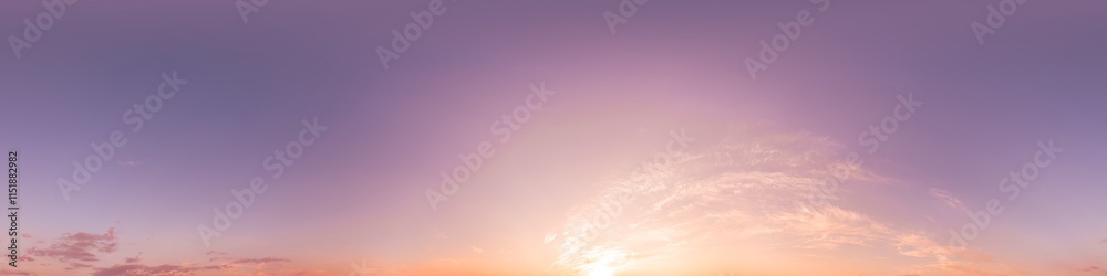 Dramatic Sunset sky 360 panorama. Vibrant sky with bright glowing red ...