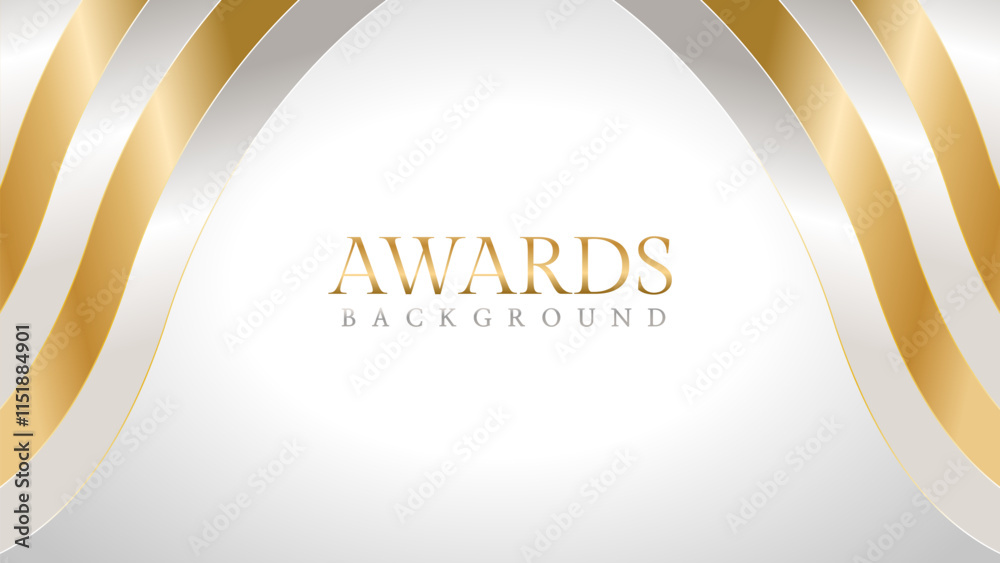 Elegant awards background with gold and silver ribbons, perfect for ...