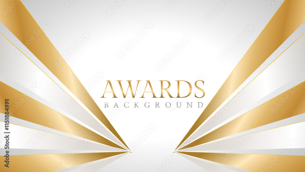 Elegant awards background with gold and silver ribbons, perfect for ...