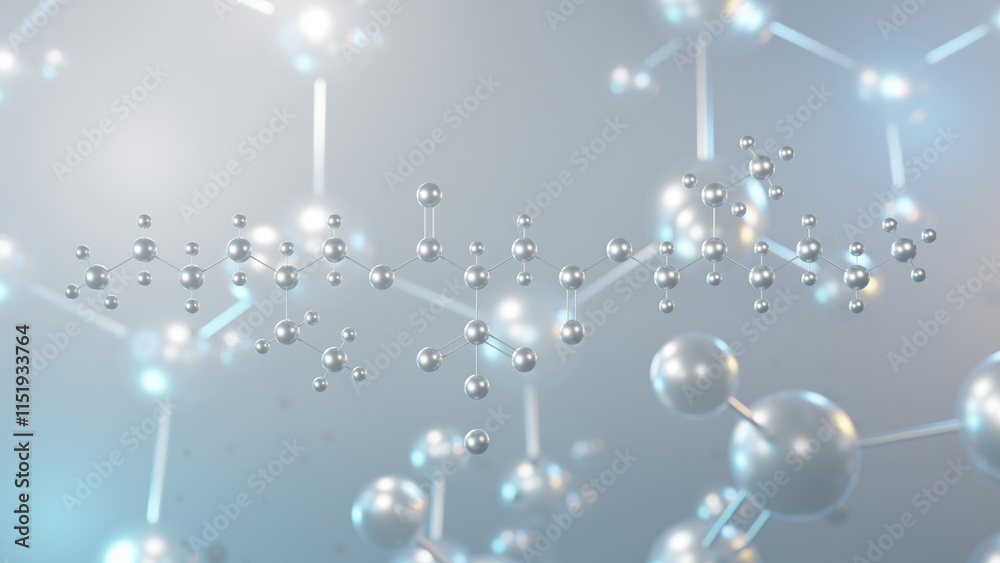 docusate sodium molecular structure, 3d model molecule, organic sodium ...