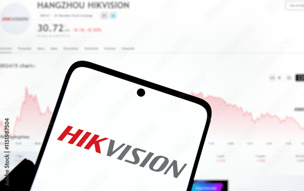 Dhaka, Bangladesh- 23 Dec 2024: Hikvision logo is displayed on ...