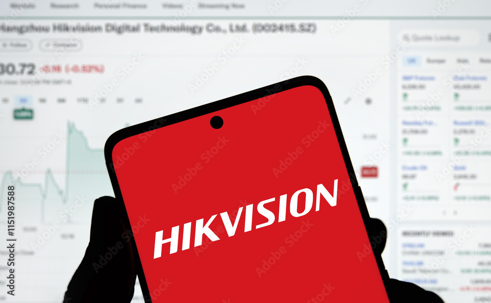 Dhaka, Bangladesh- 23 Dec 2024: Hikvision logo is displayed on ...