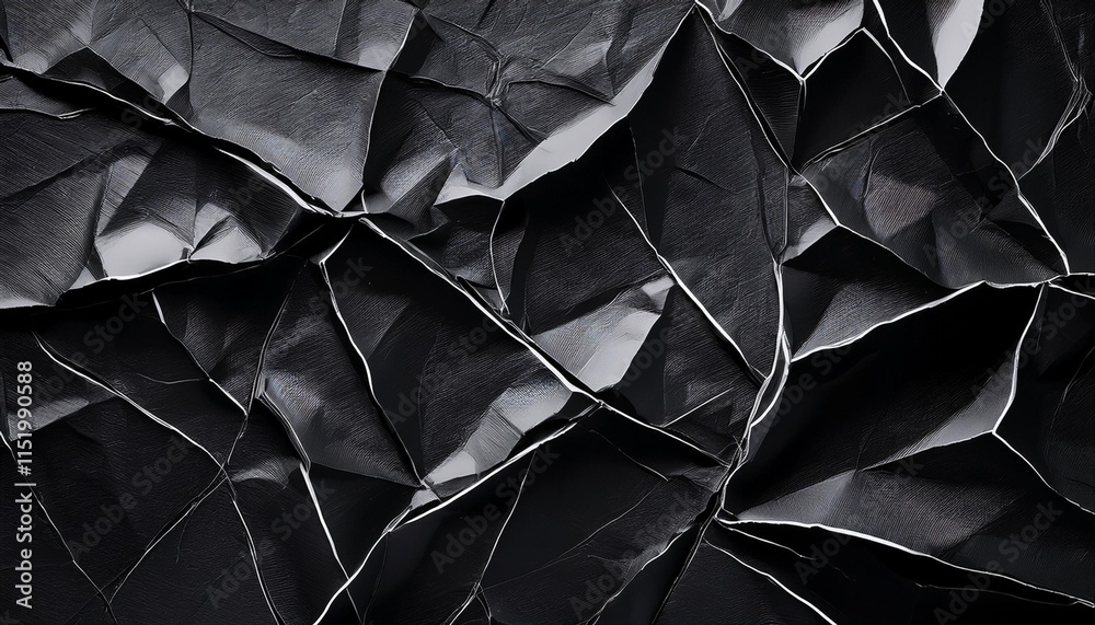 crumpled black paper with a detailed texture close up the paper with ...