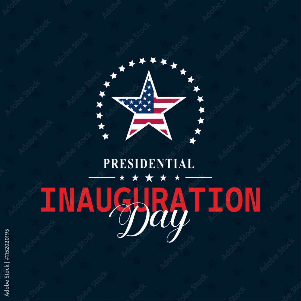 2025 US Presidential Inauguration banner with USA flags January 20 ...