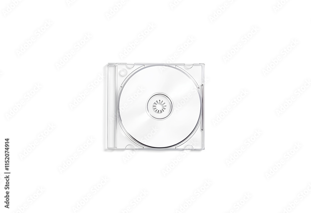 Ilustración de Stock Blank white transparent cd case mockup closed, top ...