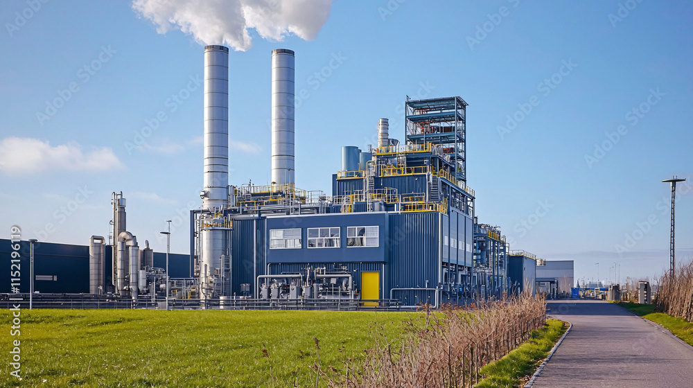 biogas plant with advanced systems for converting organic waste into methane gas, promoting ...