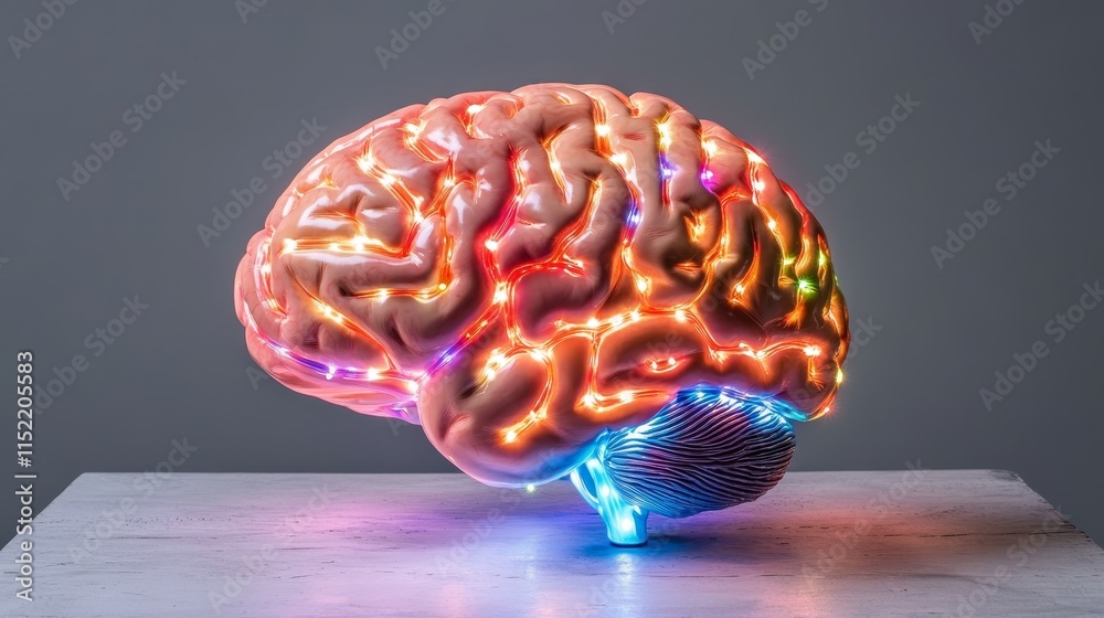 Illuminated Human Brain Model - Brain, intelligence, knowledge, neural ...