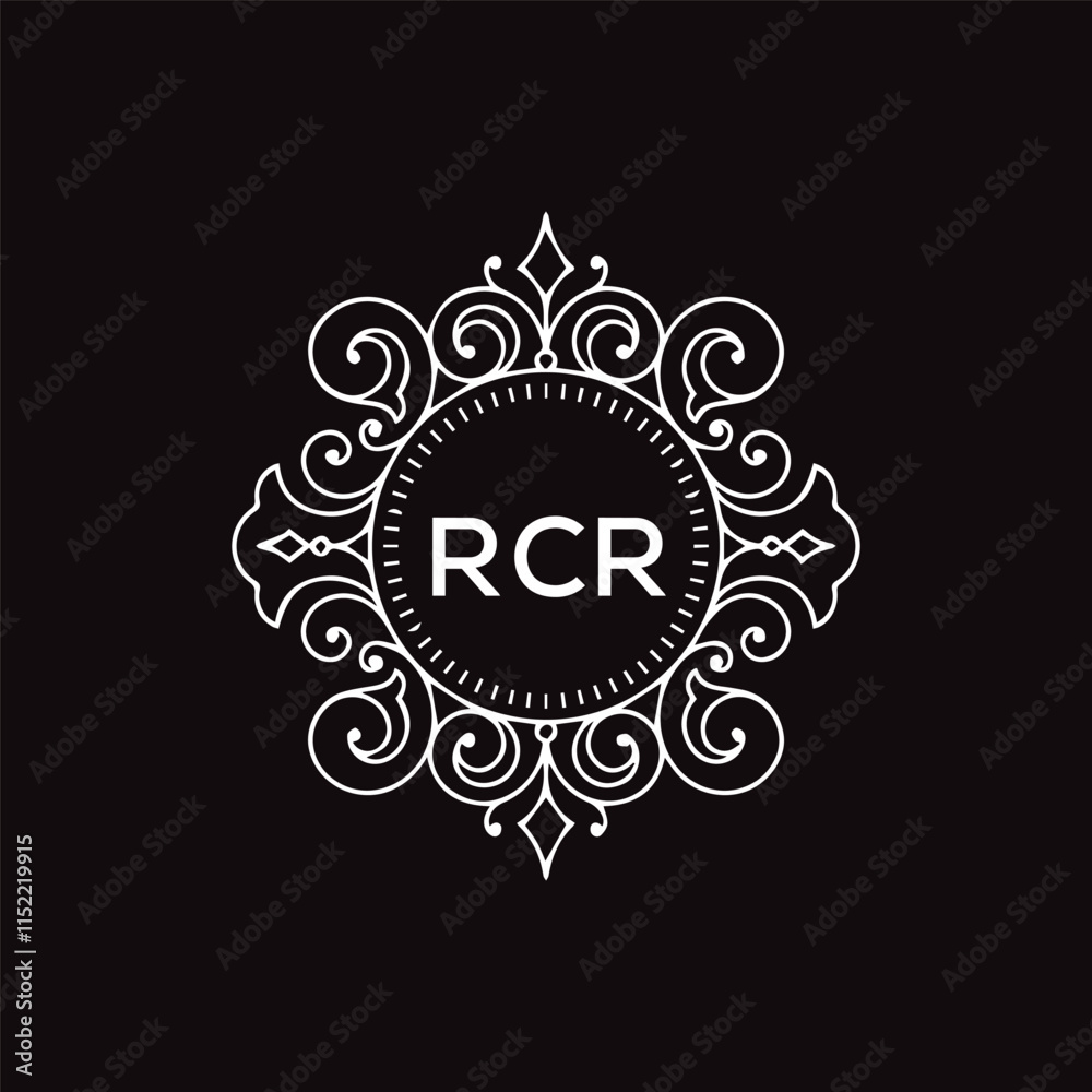 RCR letter logo design with black background in illustrator, vector ...