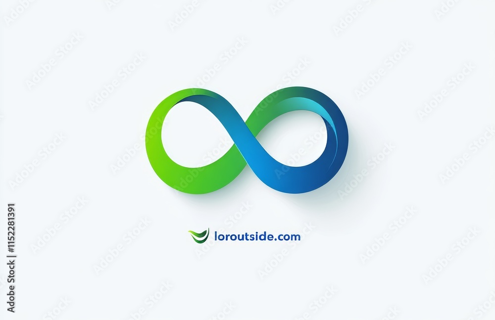 Logo design, vector graphic of an infinity sign with blue and green ...