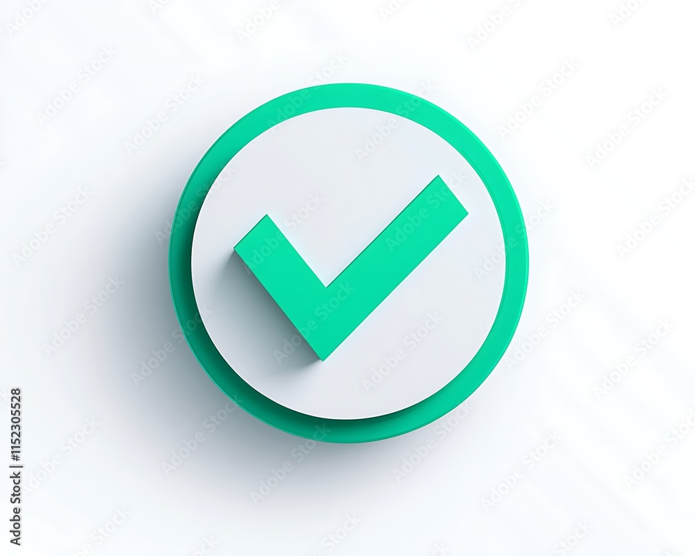 Green check mark icon in a circle. Tick symbol in green color Stock ...