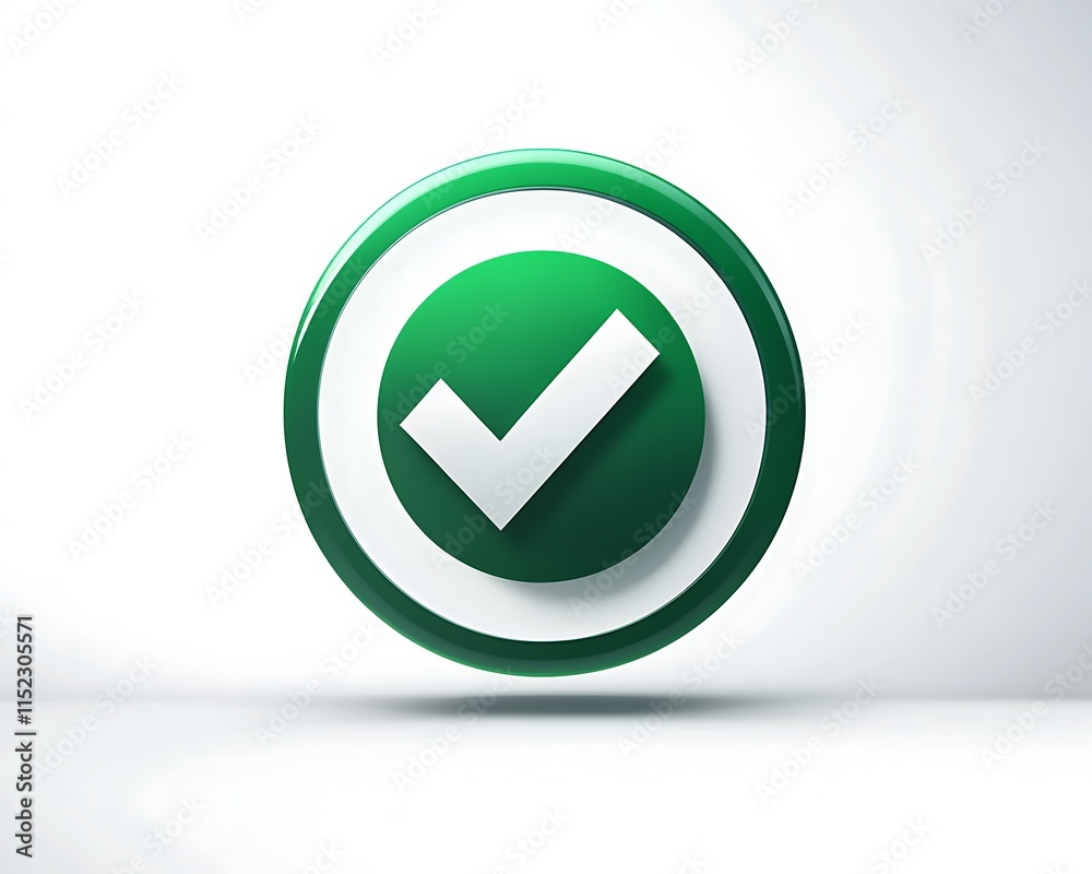 Green check mark icon in a circle. Tick symbol in green color Stock ...