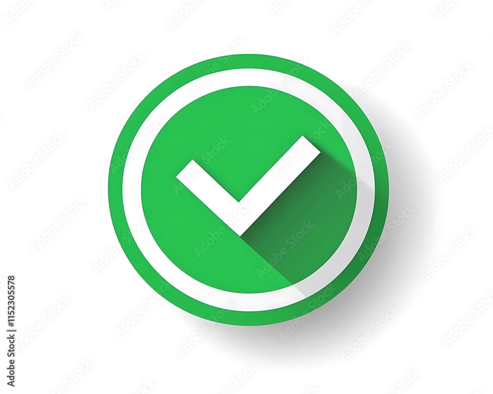Green check mark icon in a circle. Tick symbol in green color Stock ...