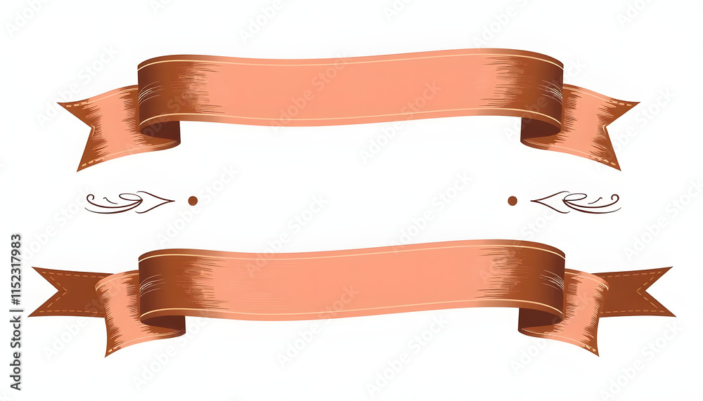 Vintage ribbon banners set. Isolated. Vector illustration. For use as ...