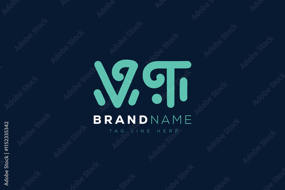 V and T logo design. VT abstract Letters Logo Monogram. This logo ...