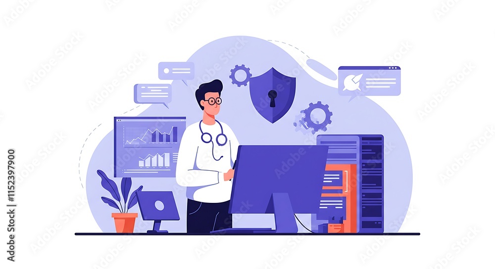 Protecting the digital backbone of the business. This image depicts an ...