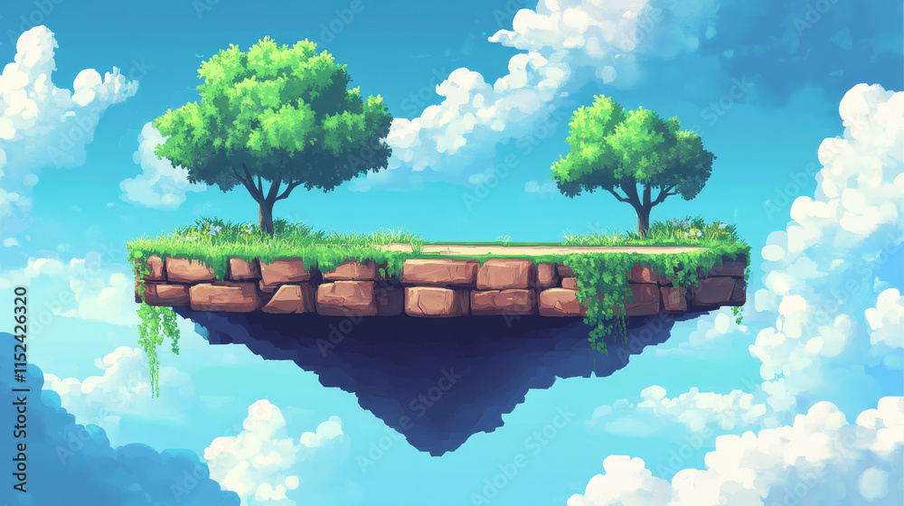 Cartoon 2d vector isolated floating platform asset for game ...