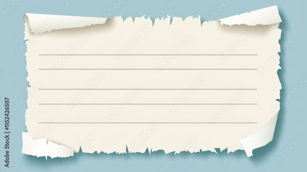 Green torn note paper sheet. Memo post label with white tape. Blank ...