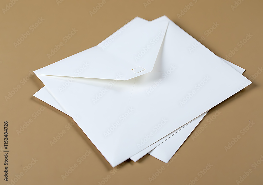 cutting set white envelopes square cutouts creates clean design ...