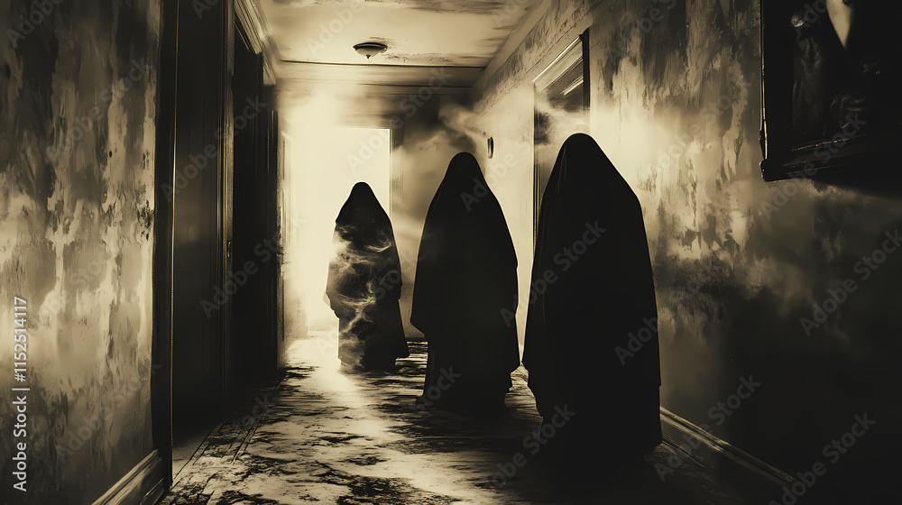 Liminal space wide angle photography | cinematic horror still | cloaked ...