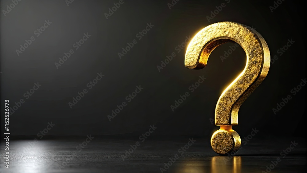 Gold Question Mark on Black Background , Luxury symbol Stock ...