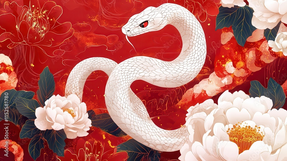 2025 Chinese new year, year of the snake banner template design with ...