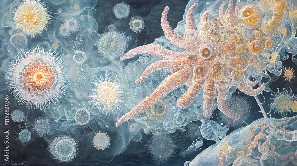 Illustration Stock Exploring the unique world of kingdom archaebacteria ...