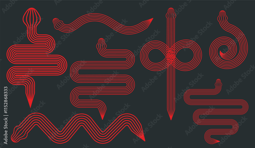 Set of 2025 Chinese new year, year of the snake banner templates design ...