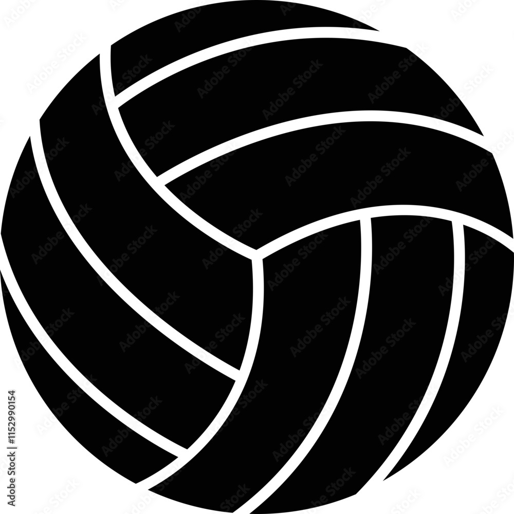 Voleyball sport game icon . Black vector flat and line isolated on ...