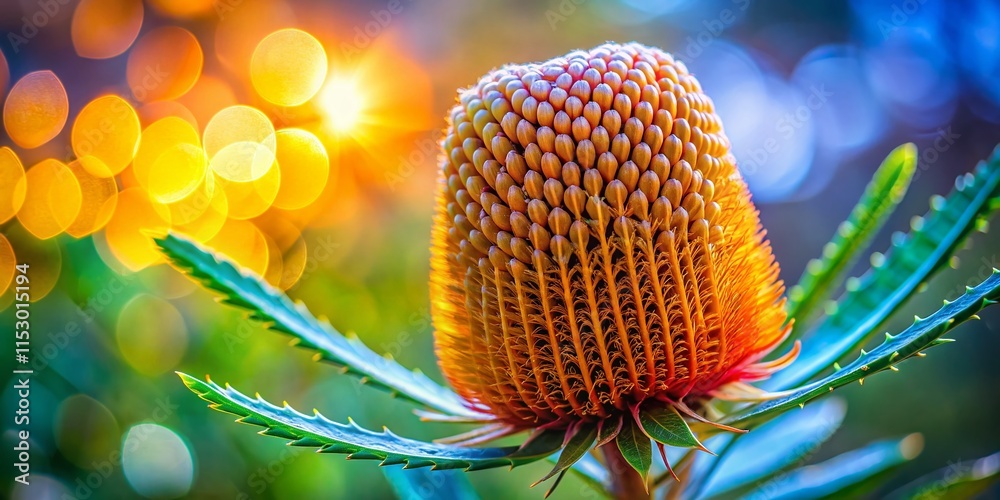 Banksia Speciosa Seed Pod Macro Photography with Bokeh, Australian ...