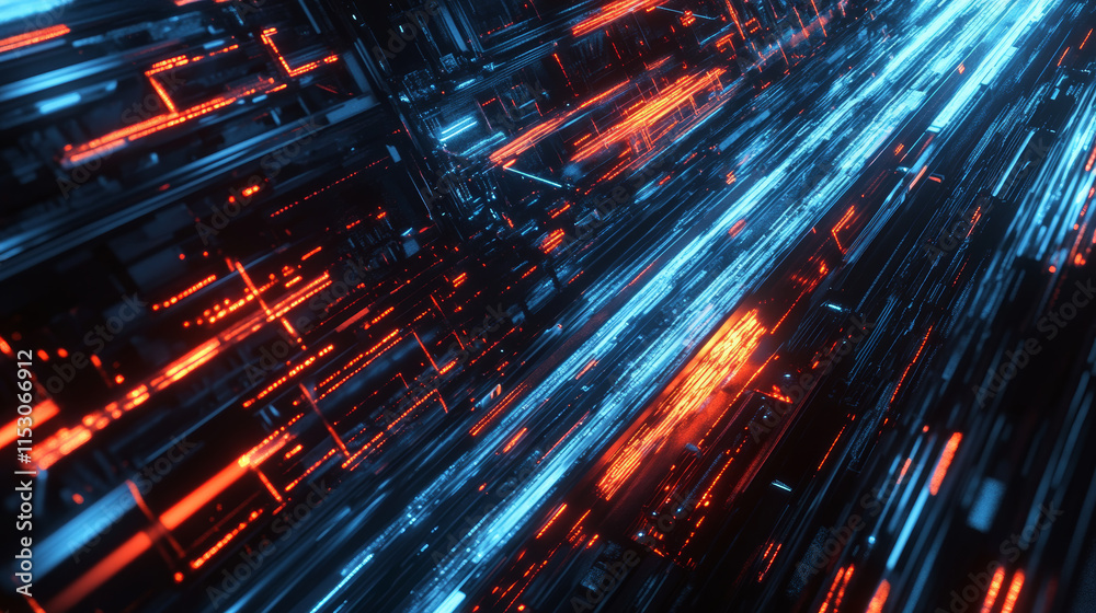 Abstract light speed motion trails. Futuristic flash, movement effects ...