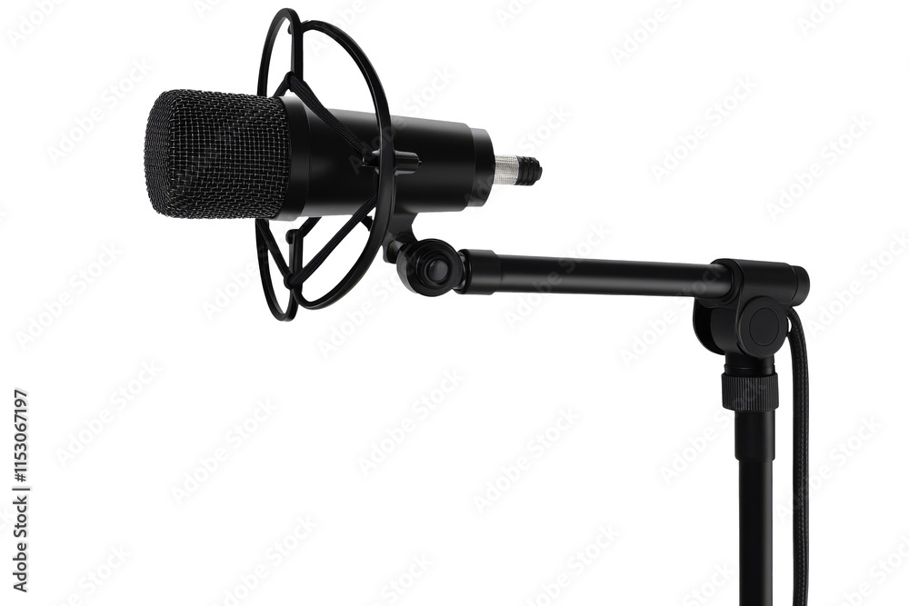 High-Quality PNG Professional studio podcast microphone on transparent ...