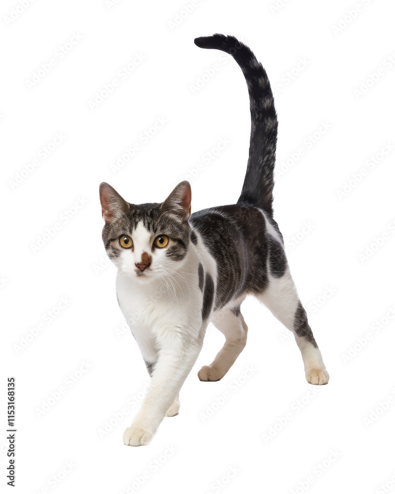 High-Quality PNG tabby cat walking on transparent background Stock ...