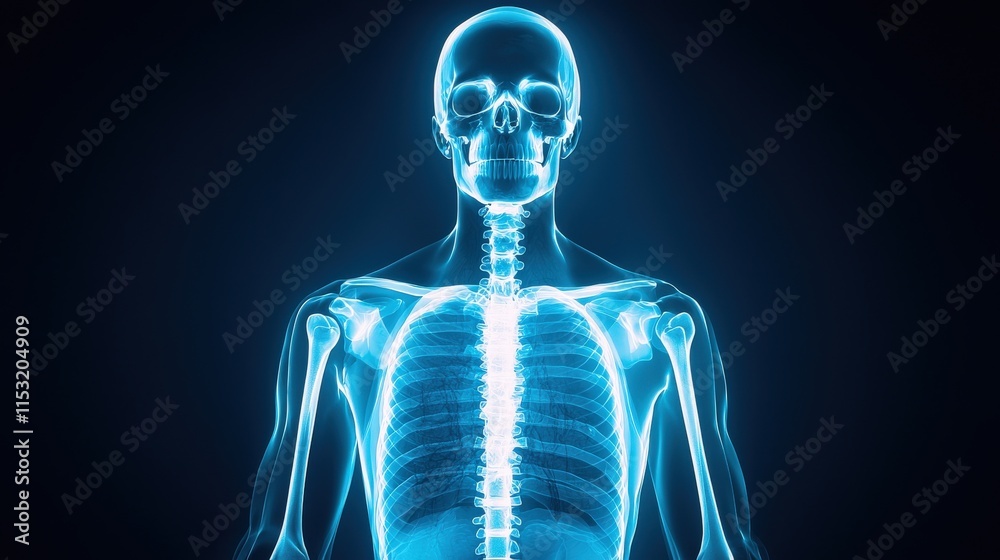 Overlay X-ray showing internal injuries with external body markings ...