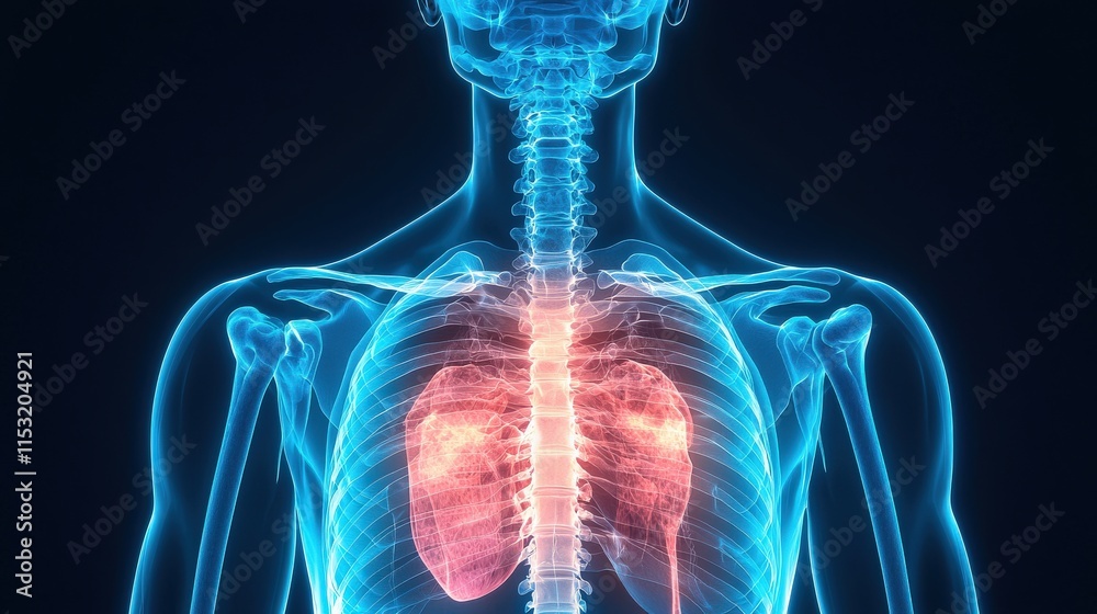 Overlay X-ray showing internal injuries with external body markings ...
