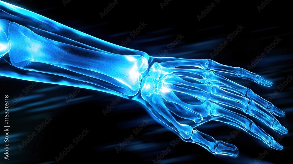 MRI scan of soft tissue damage between radius and ulna in the forearm ...