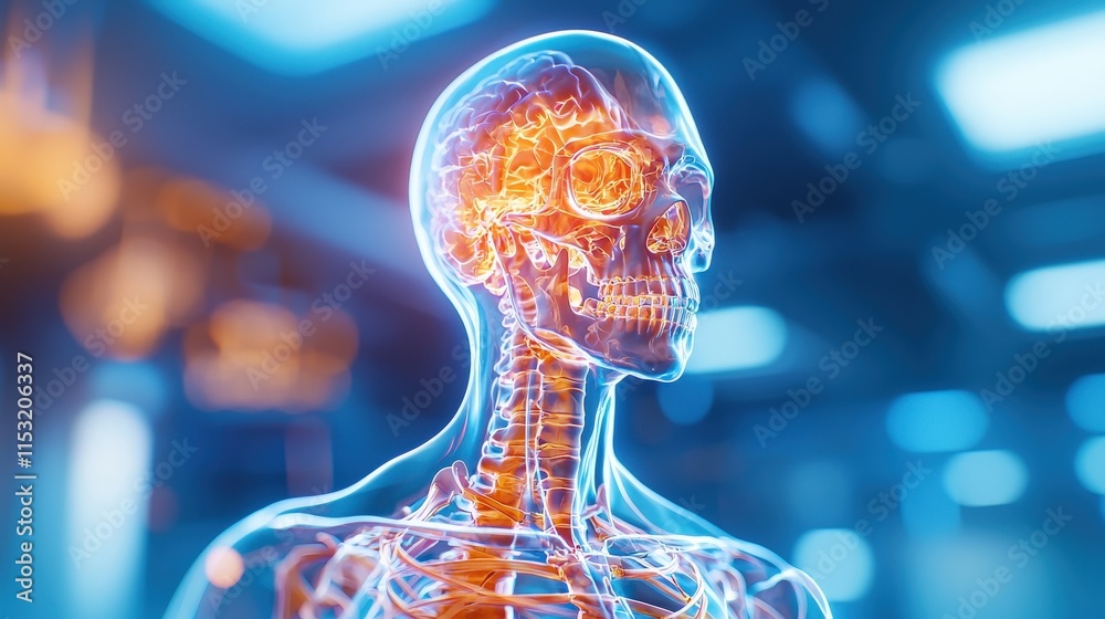 Digital twin model of a human skeleton generated from an MRI scan Stock ...
