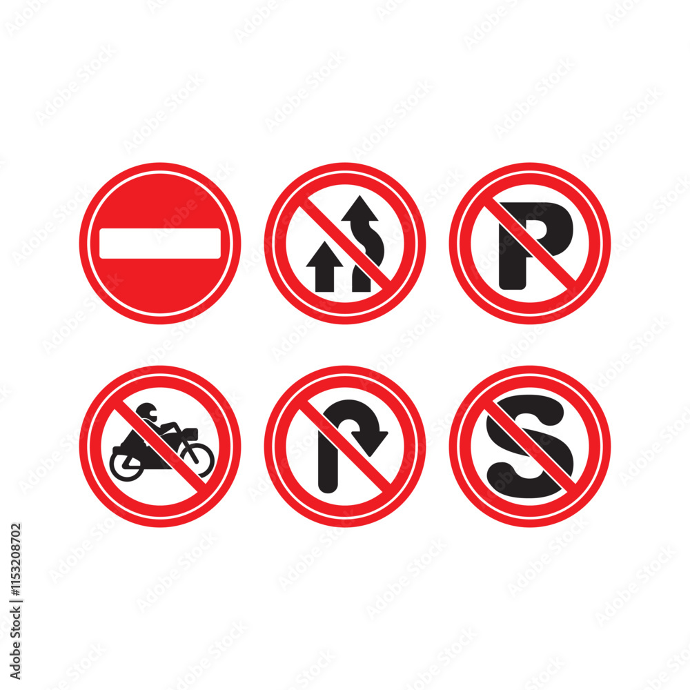 Collection of warning, mandatory, prohibition and information traffic ...