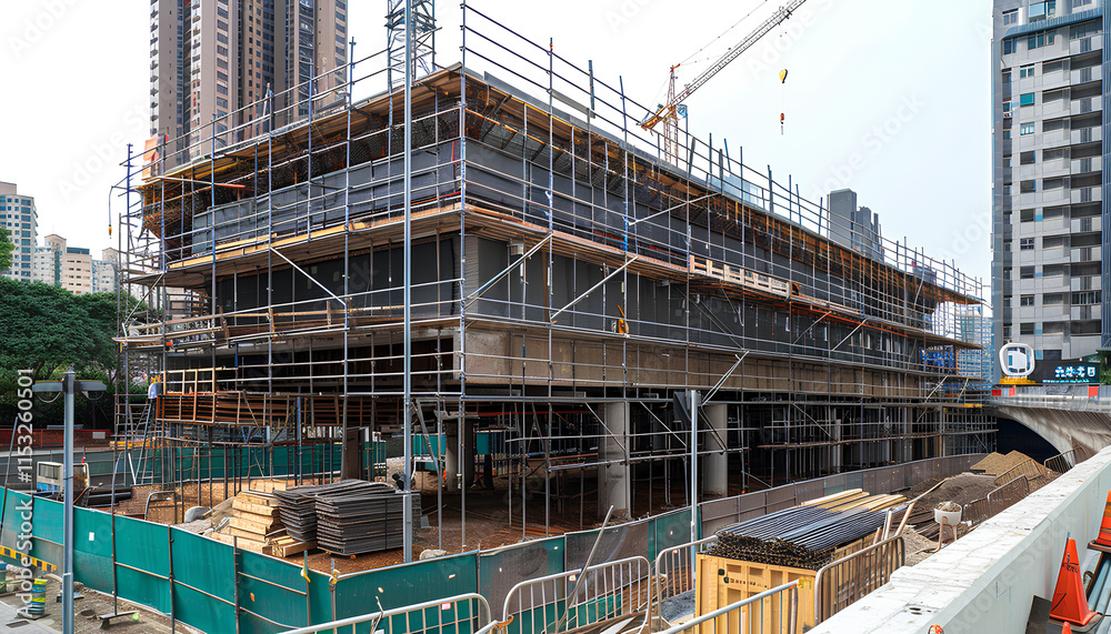 Scaffolding used as the temporary structure to support platform, form ...