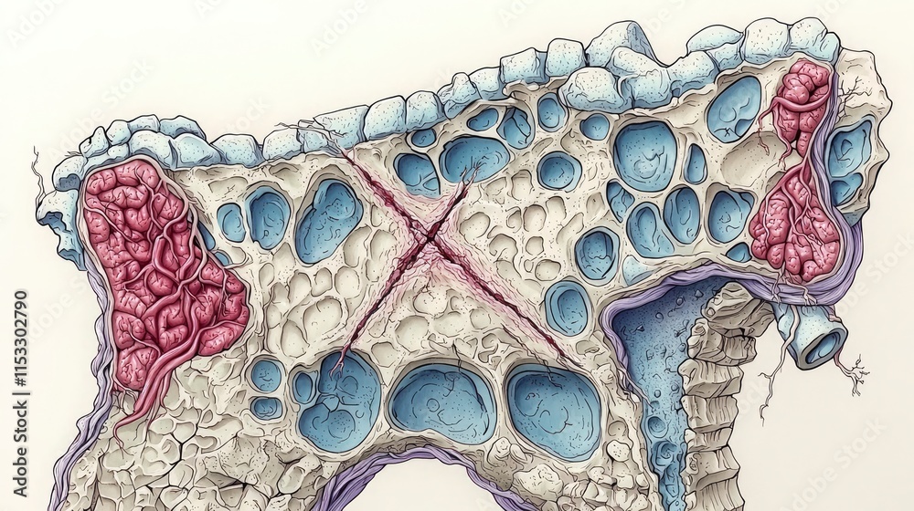 Cross-section of nasal cavity anatomy showing nasal turbinates or ...